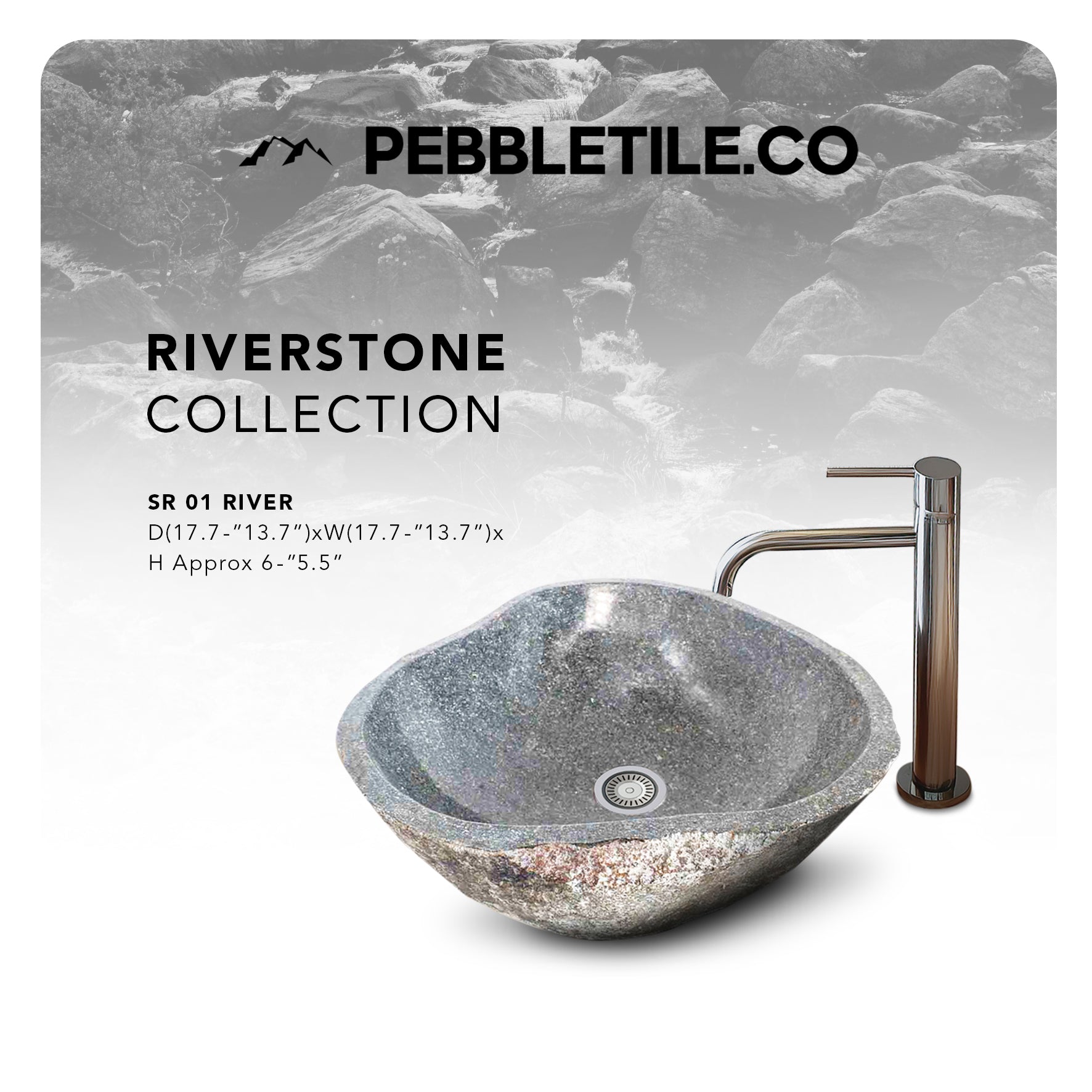 River Rock Vessel Sinks for Your Bathroom Transformation | Pebble Tile
