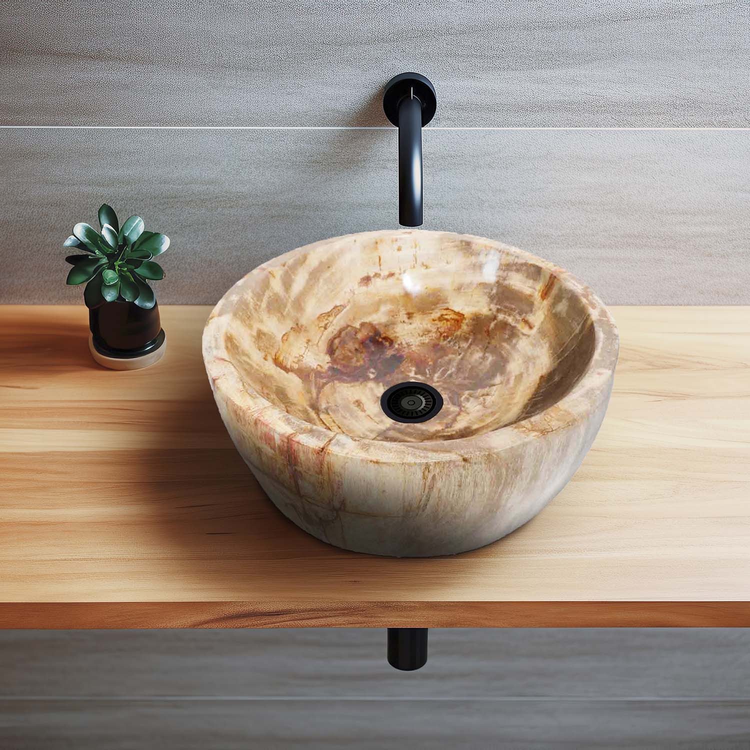 Petrified Wood Sinks Bring Luxury to Your Bathroom | Pebble Tile