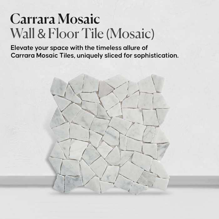 Carrara Marble Mosaic Tile Collection | Pebble Tile