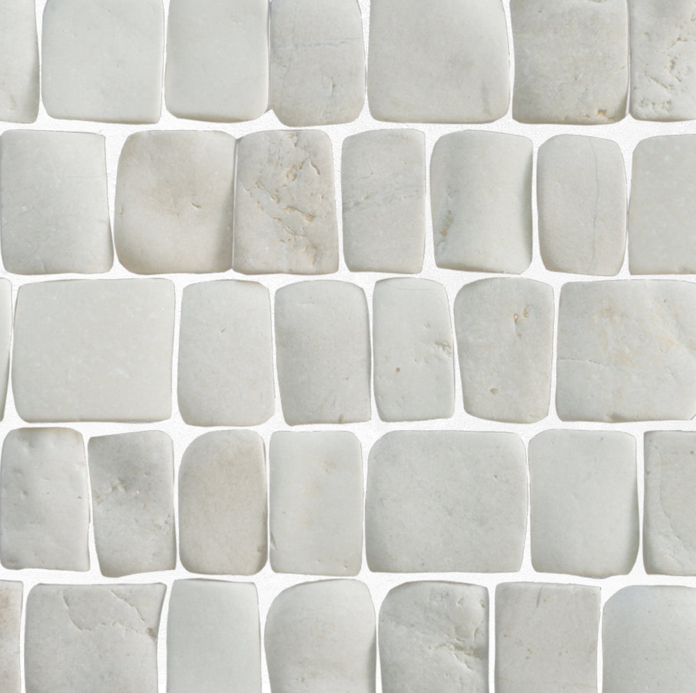 Canine White Pebble Tile Natural Stone Mosaic | Pebble Tile