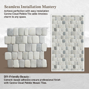 Cloud Stone Mosaic Tile Canine Natural Stone | Pebble Tile