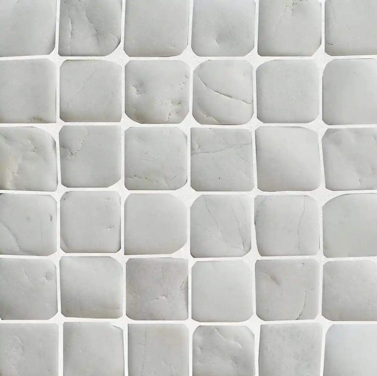 White Mosaic Tile of Contemporary Wall Design | Pebble Tile