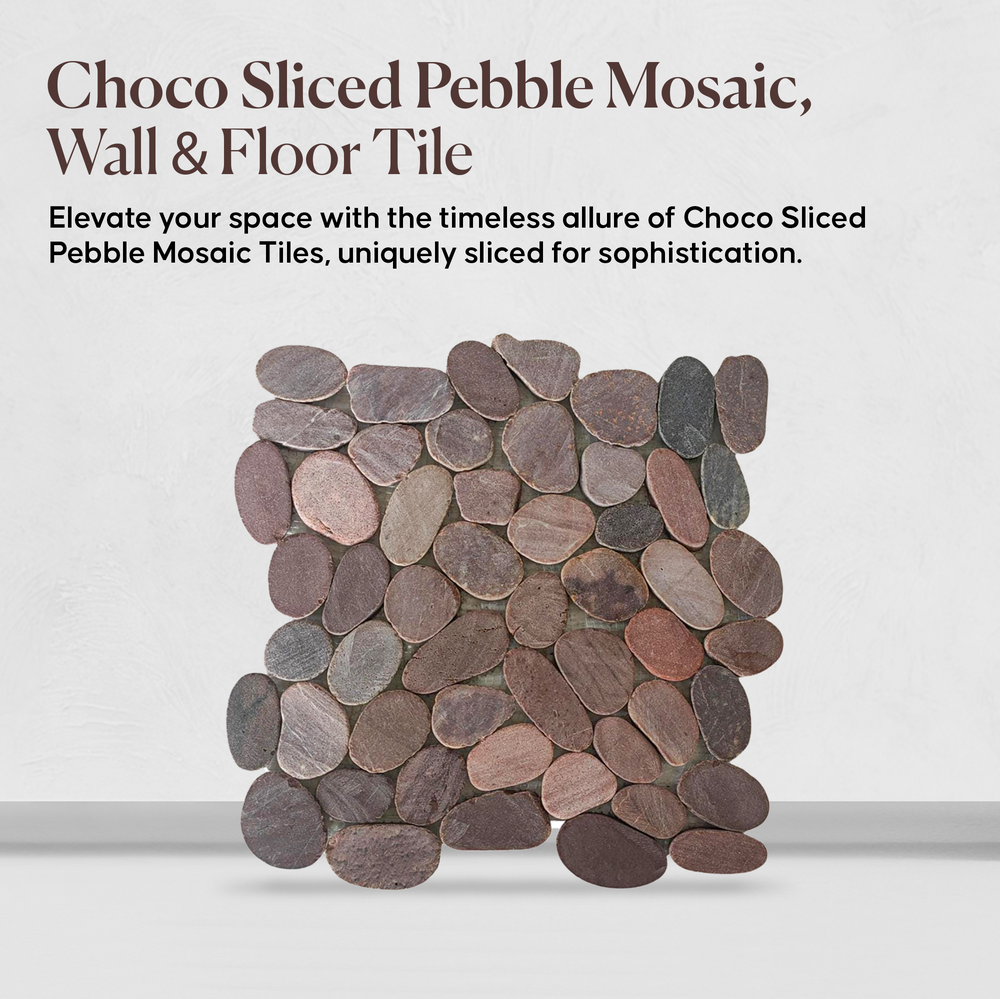 Choco Sliced Pebble Mosaic Wall & Floor Tile | Pebble Tile