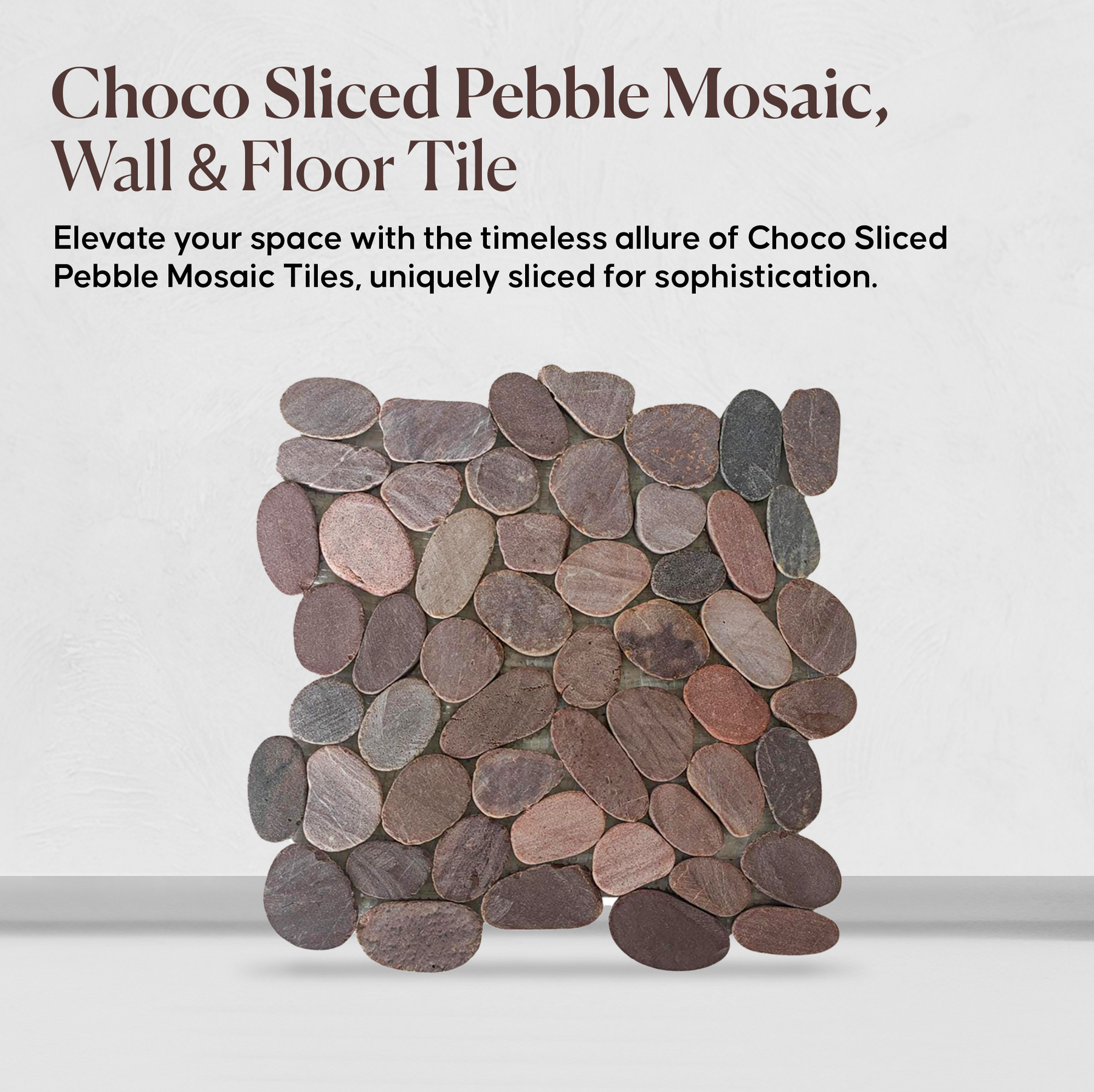 Choco Sliced Pebble Mosaic Wall & Floor Tile | Pebble Tile