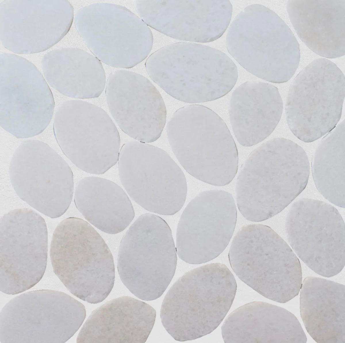 Snow White Mosaic Tile for Walls and Floors | Pebble Tile