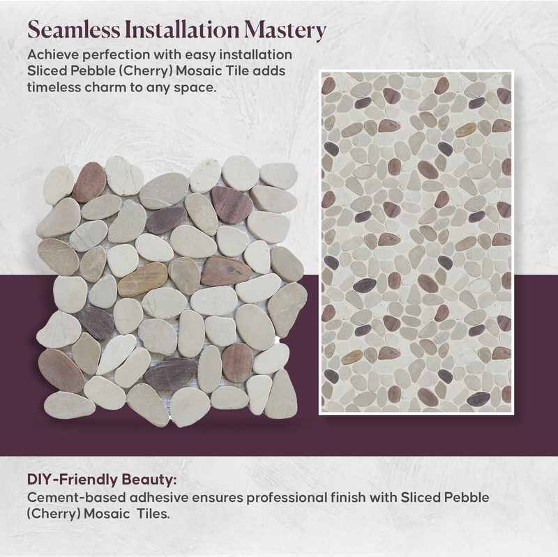 Cherry Sliced Pebble Wall | Floor Tile | Pebble Tile