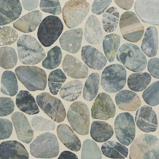 Teal Blue Mosaic Tile for Vibrant Spaces | Pebble Tile