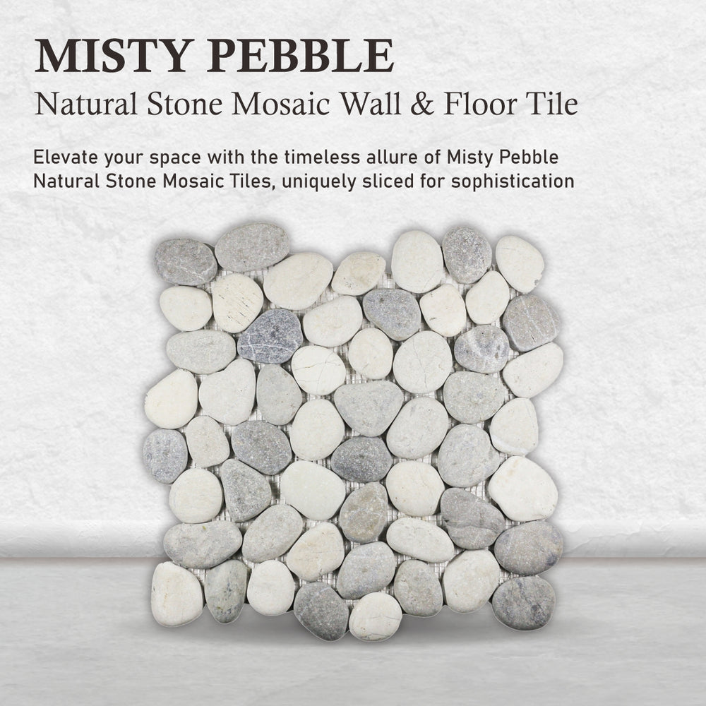 Misty Pebble Stone Mosaic Wall & Floor Tiles | Pebble Tile