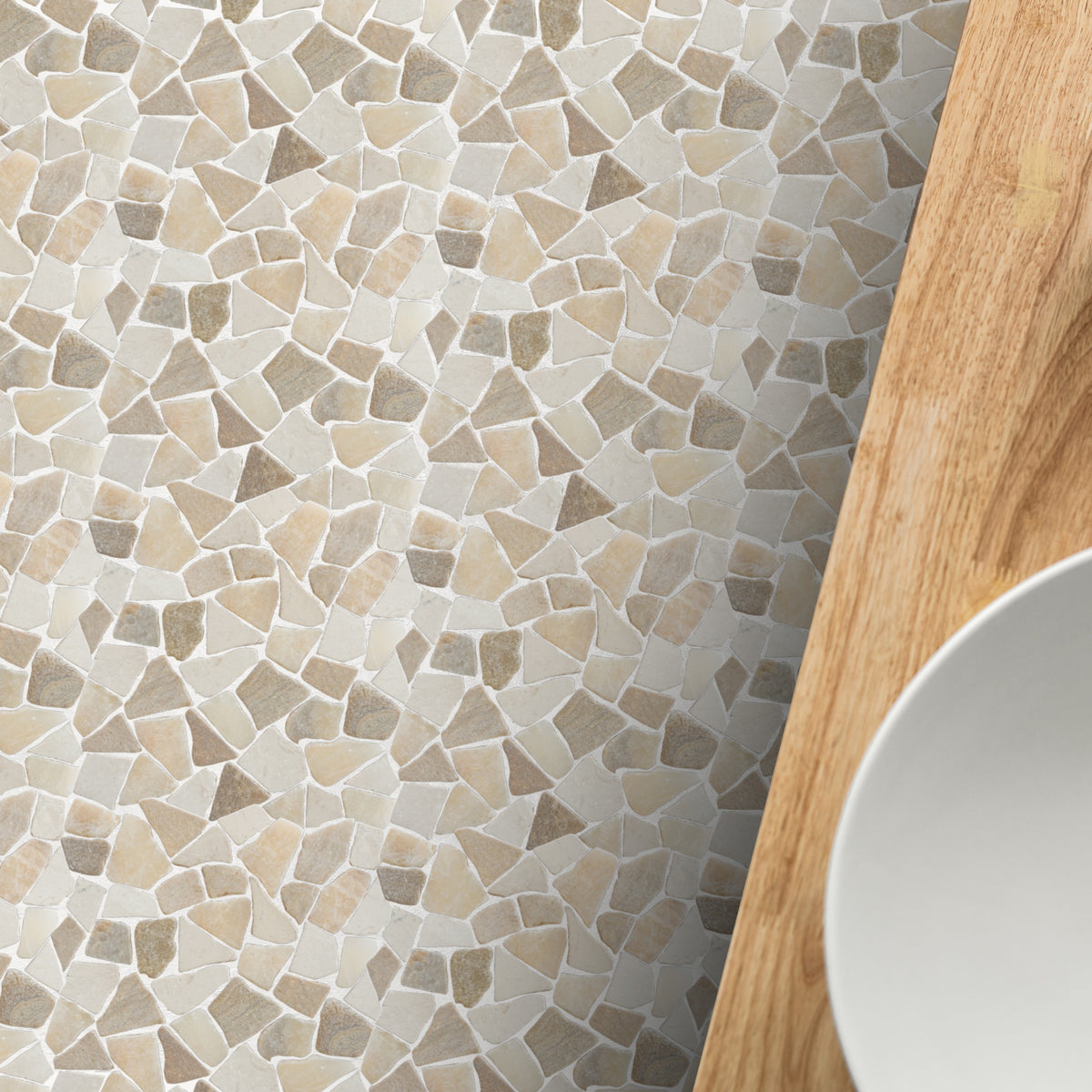 Sunset Random Pebble Tile Natural Stone Mosaic | Pebble Tile