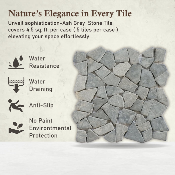 Ash Grey Mosaic Tile for Wall and Floor | Pebble Tile