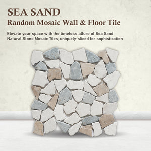 Natural Stone Sea Sand Random Mosaic Wall Tile | Pebble Tile