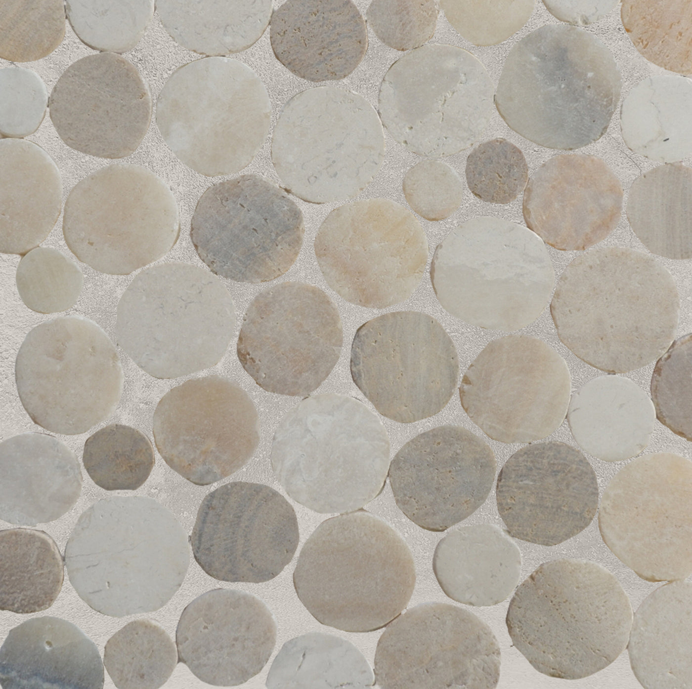 Sunset Round Marble Mosaic Wall | Floor Tile | Pebble Tile