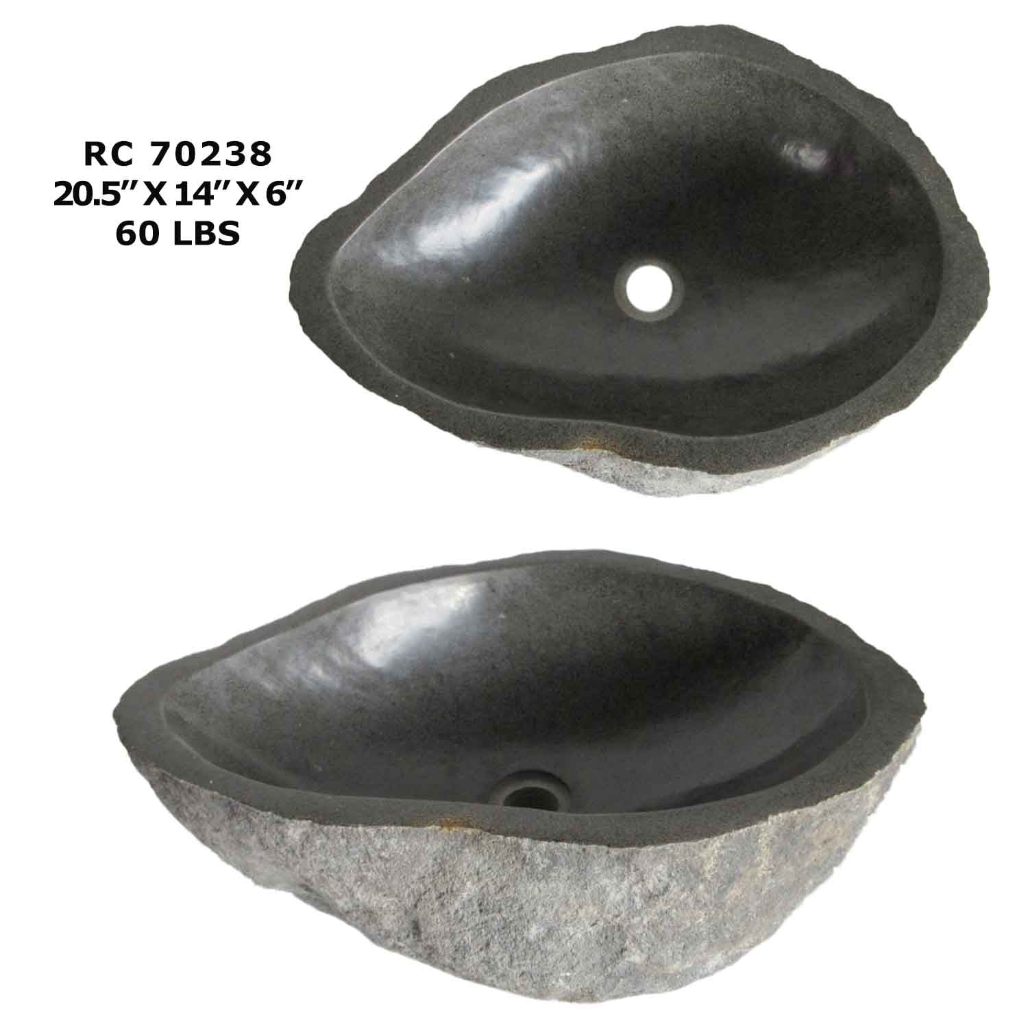 Natural Stone Oval Vessel Bathroom Sink | Pebble Tile