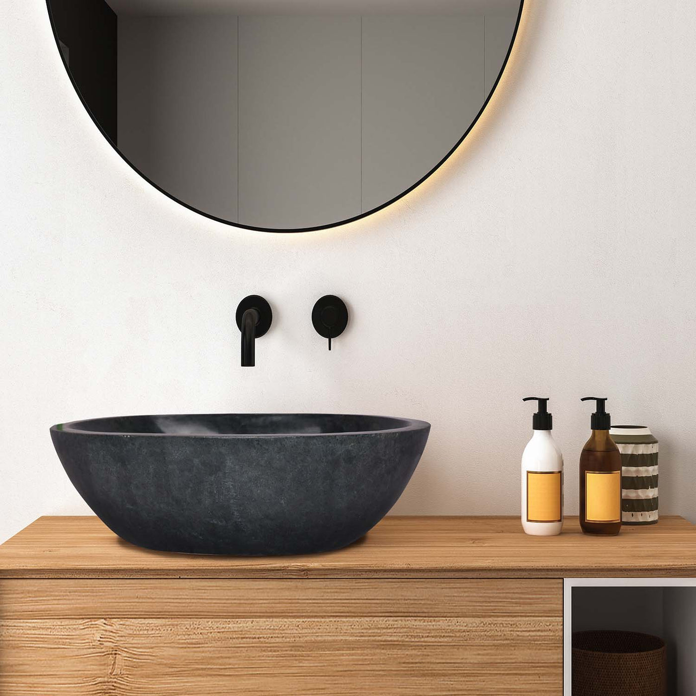 Buy Basalt Stone Bathroom Tiles | Pebble Tile